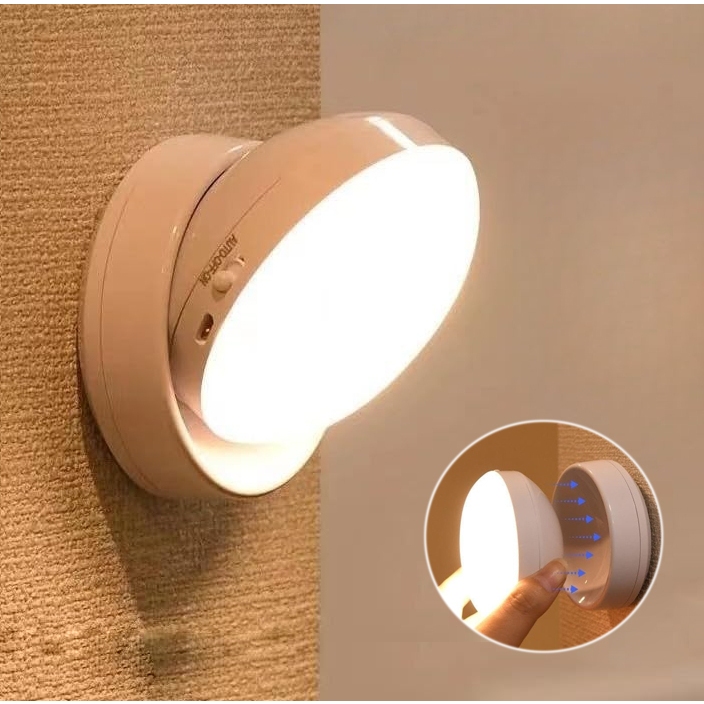 LED USB Rechargeable Cabinet Lights 360° Roatatable Motion Sensor Lamp ...