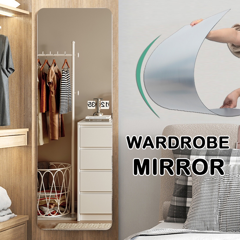 Wardrobe Mirror Soft Mirror Wall-Sticking Self-Adhesive Perforation ...