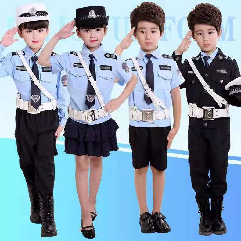 Children Boy Girl Policeman Costumes Kids Police Officer Uniform ...