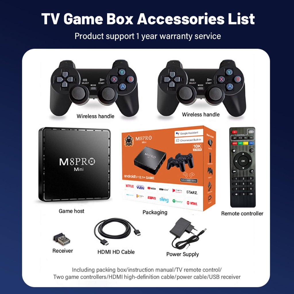 [SG Stock] 4K HD Video Game Console 64G Built-in 10000 +Games Retro ...