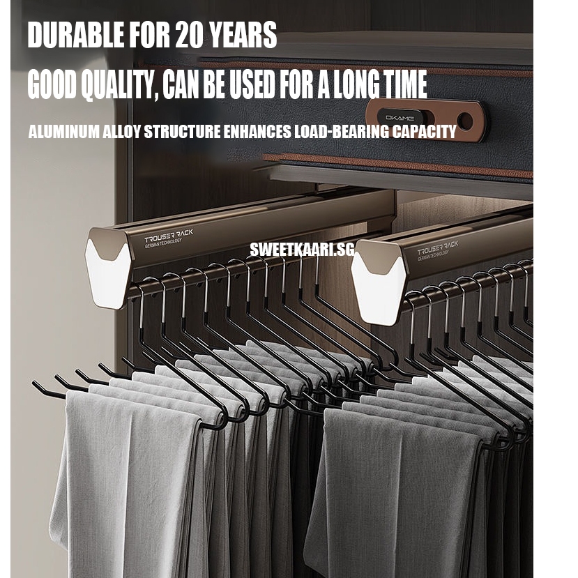 Multifunctional Pull-out Pants Rack, Retractable Slide Rail, Top ...
