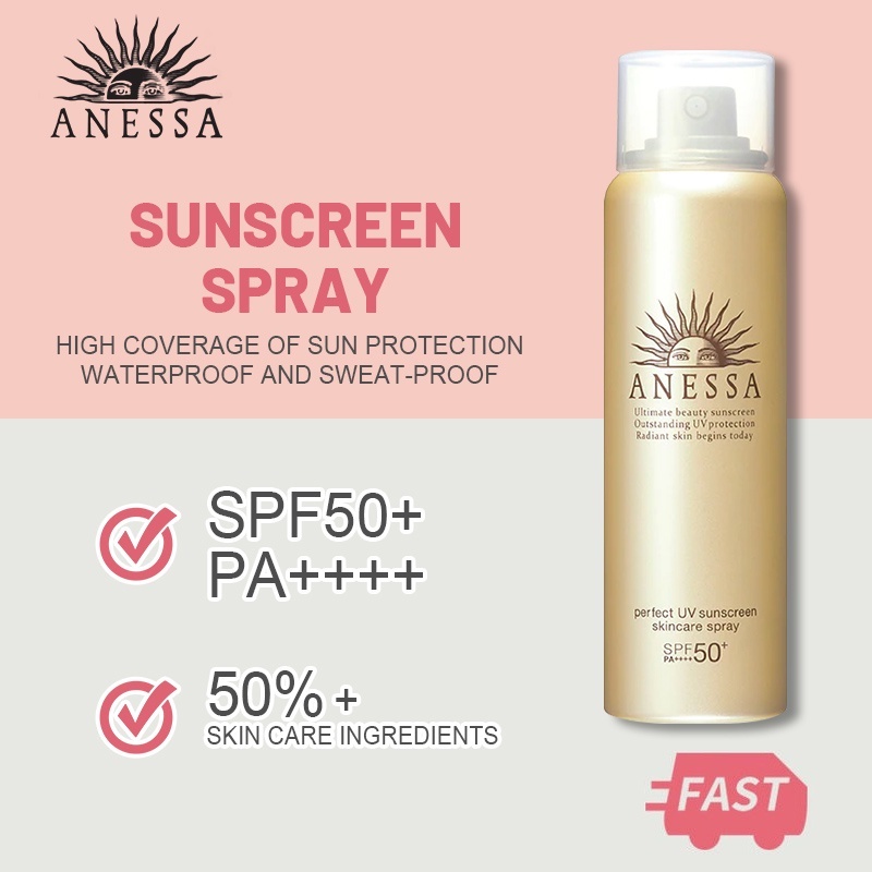 Anessa Perfect UV Sunscreen Skincare Spray UV SPF50 PA++++ Whitening Sunblock Face/Body (60g ...