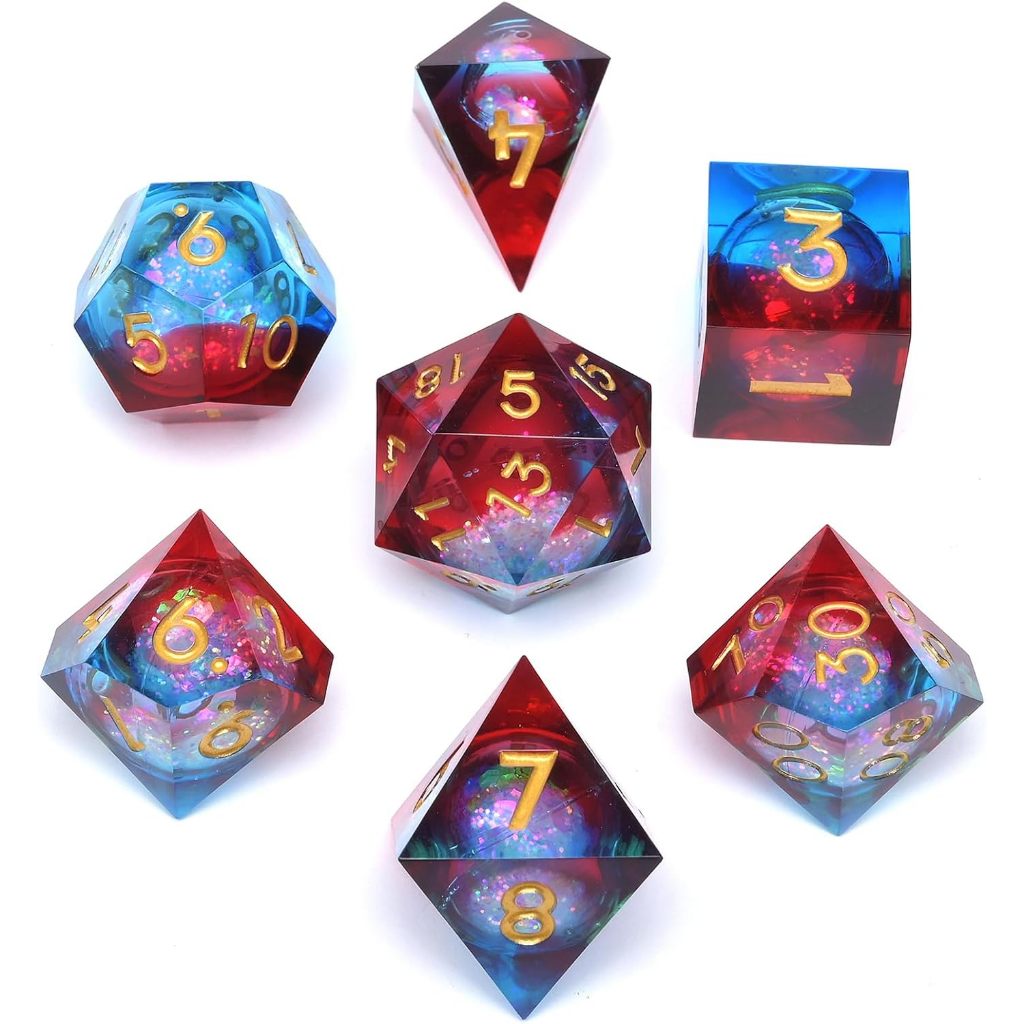 Dungeons and Dragons Liquid Core Dice Set D&D, Polyhedron DND Resin ...