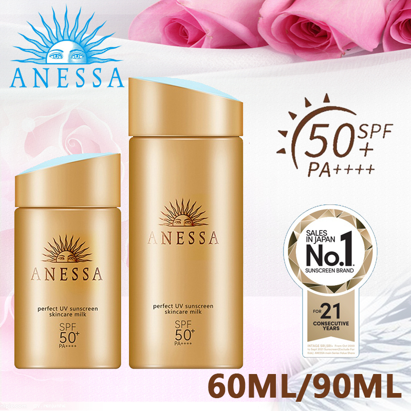 ANESSA Perfect UV Sunscreen Skincare Milk SPF50+ PA++++ 60ml /90ml for face/hair/body on the go ...