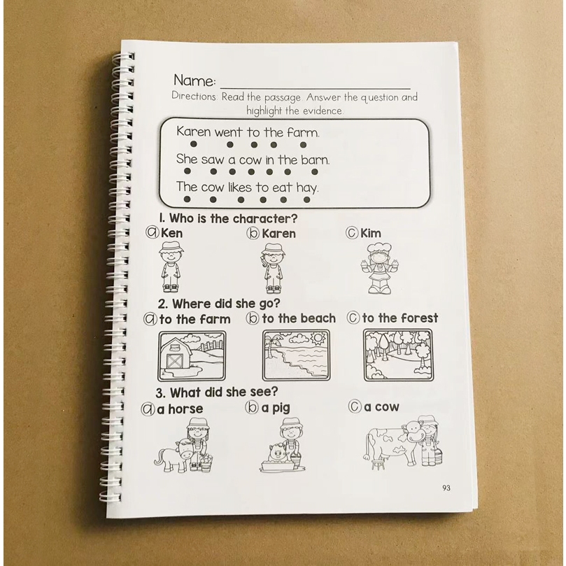 120Pages Children English Reading Comprehension Exercise Book Preschool ...