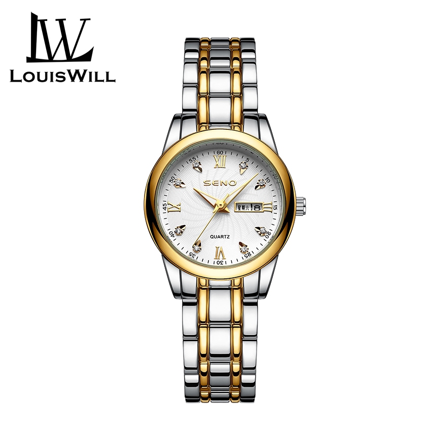 LouisWill Ladies Watch Fashion Quartz Watch Diamond Watches Steel Strap ...