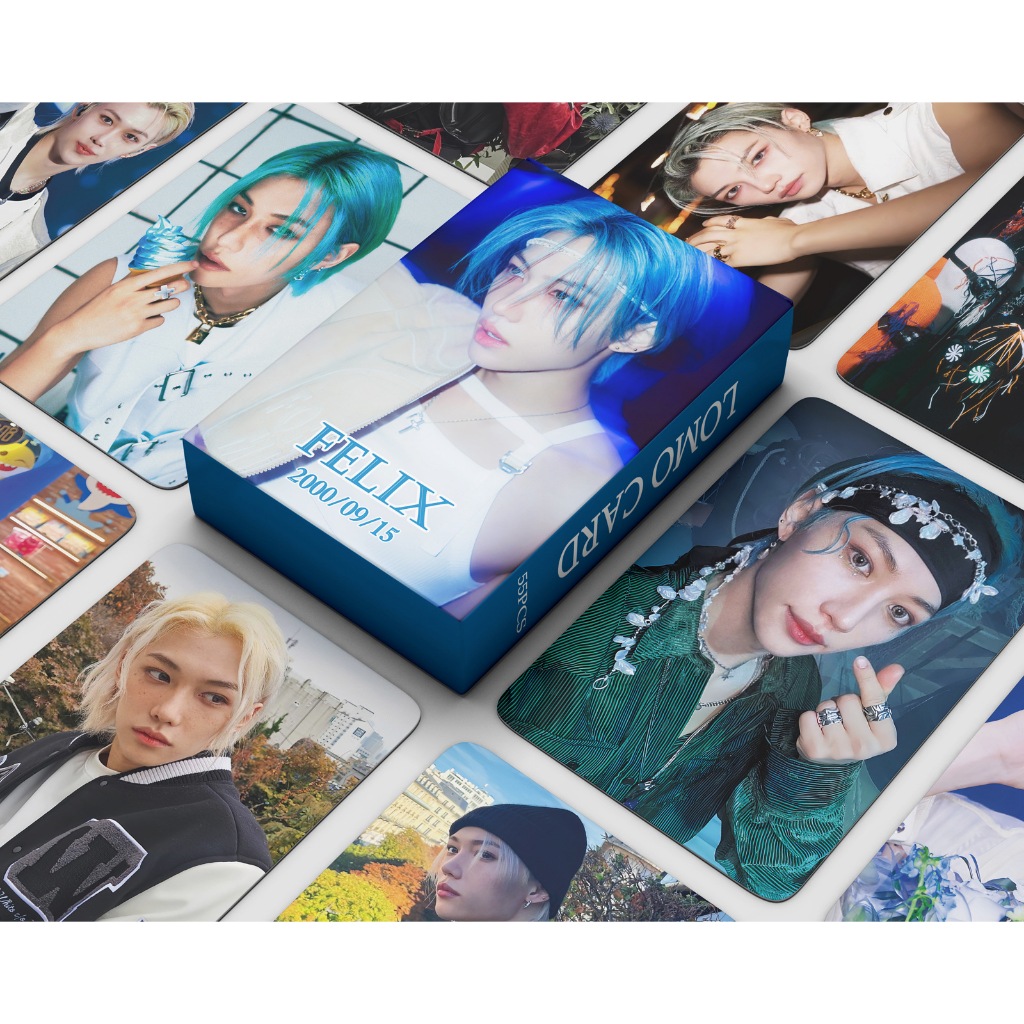 55PCS/Box Kpop Stray Kids le-star photocards FELIX solo lomo cards ...