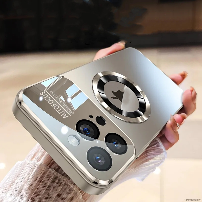 Titanium Gold Large Window Lens Galss Cover Double Coil Magnetic Case ...