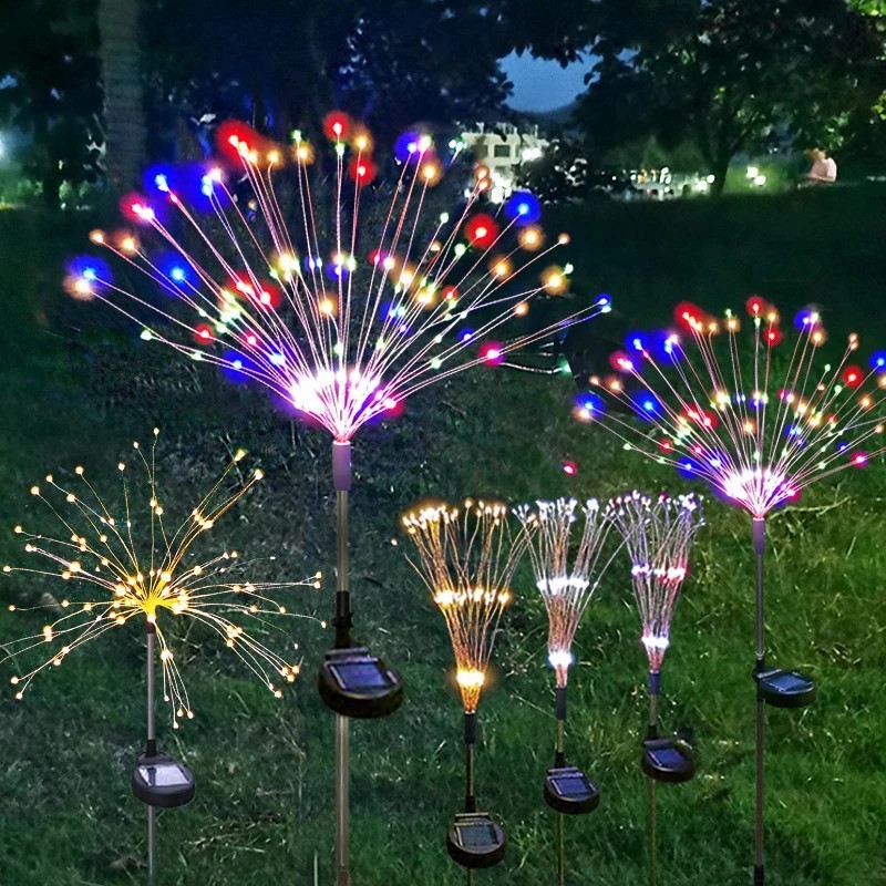 Solar Fireworks LED Garden Lights Outdoor Waterproof LED Firework Lamps ...