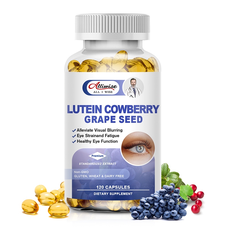 Alliwise Lutein Bilbery Capsule Lutein Supplement 20mg with Grape Seed ...