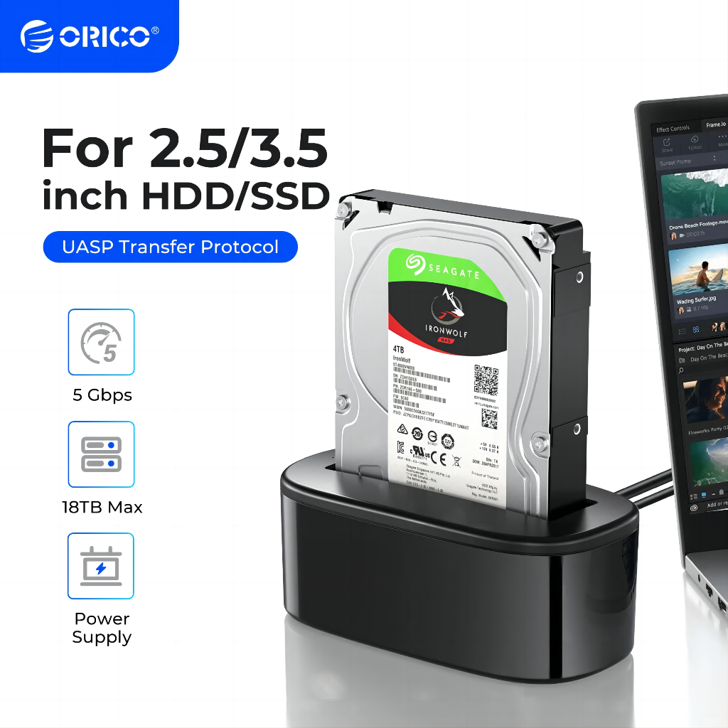 ORICO HDD Docking Station for 2.5/3.5inch HDD Support 18TB | Shopee ...