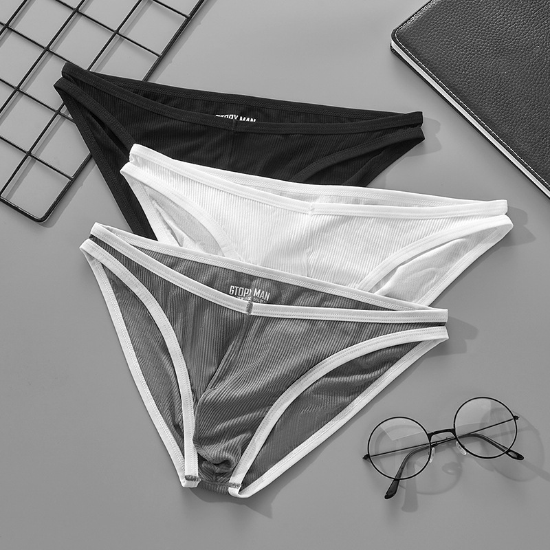 New Men's Underwear Single-Layer U-Convex Threaded Sexy Low-Waist Sweat ...