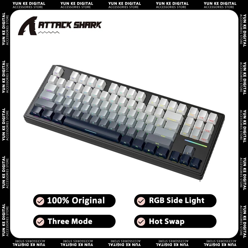 Attack Shark M87 Three-Mode Wireless Bluetooth Mechanical Keyboard ...