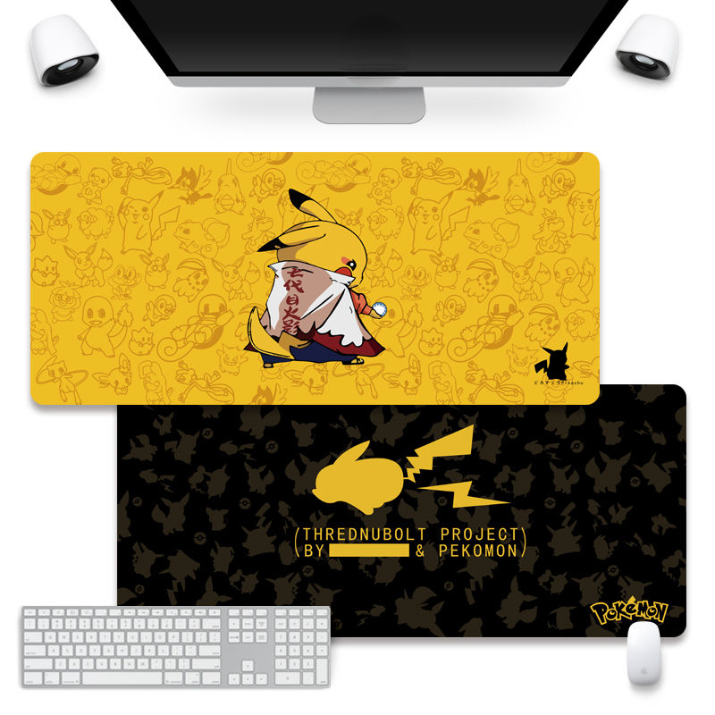 Pikachu Creative Desk Mat Oversized Mouse Pad Thickened Locked Edge Non ...