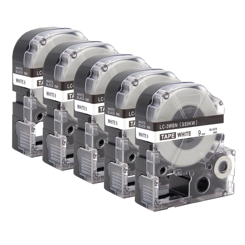 5 Pack Compatible Epson LK-3WBN LC-3WBN SS9KW Label Printer Ribbon ...