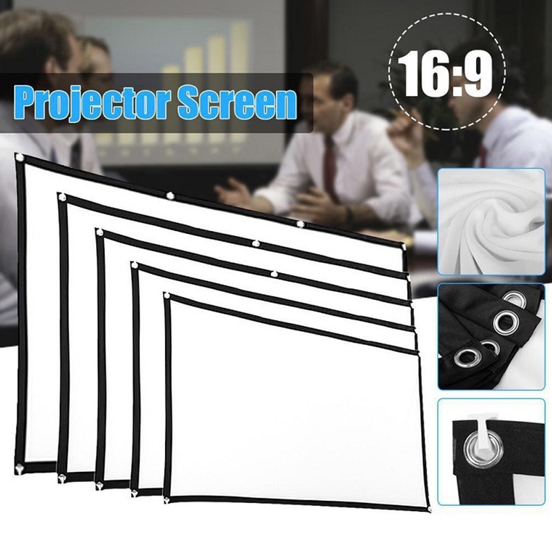 Projector Screen 16:9 Foldable Portable Projection Film Screen Anti ...