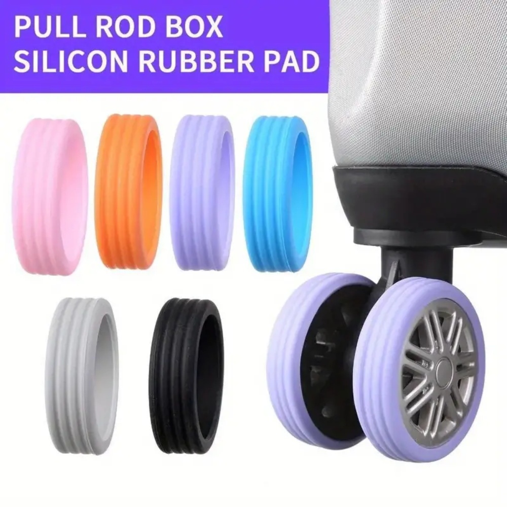【2 Styles】8pcs Luggage Wheel Protection Cover Rubber Ring Flexible ...