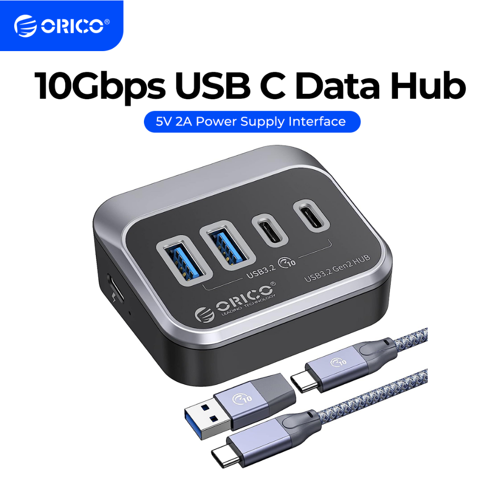 ORICO USB 3.2 Hub 10Gbps USB C Data Hub to 4 Port USB 3.2 Gen 2 Hub，ABS ...