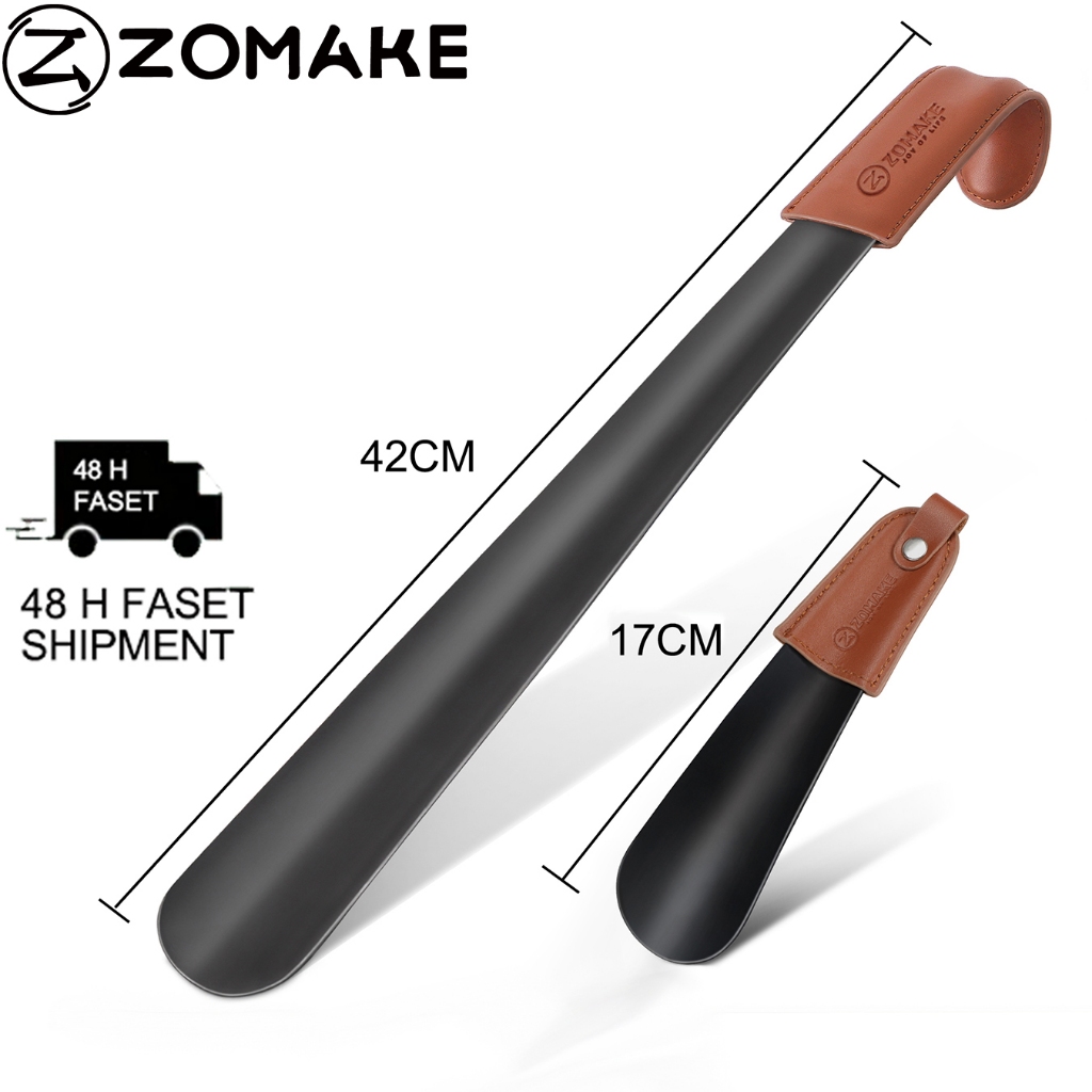 ZOMAKE Metal Shoe Horn Long Handle Shoehorn for Seniors 42cm with ...