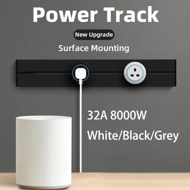 32a 8000W White Track Socket IP20 Surface Mounted 100CM Track Kitchen ...