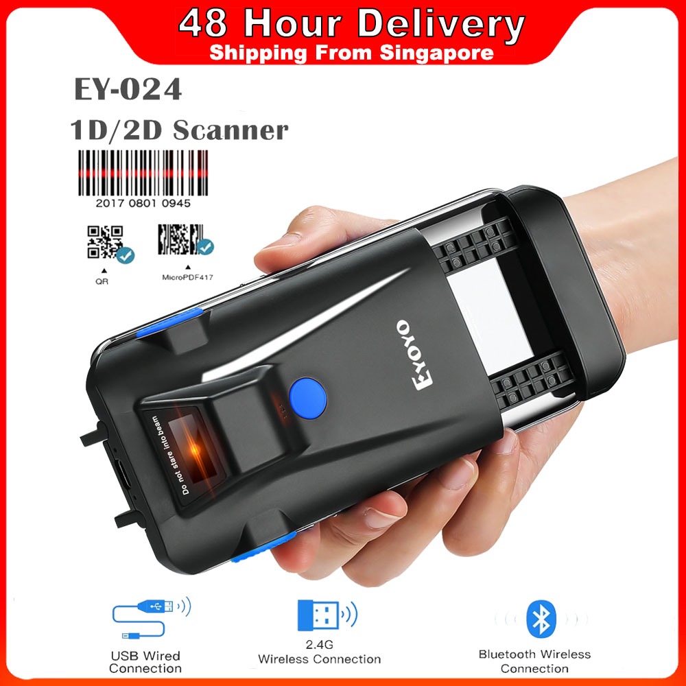 Eyoyo 2D Bluetooth Portable Barcode Scanner Phone Back Clip On 3-In-1 ...