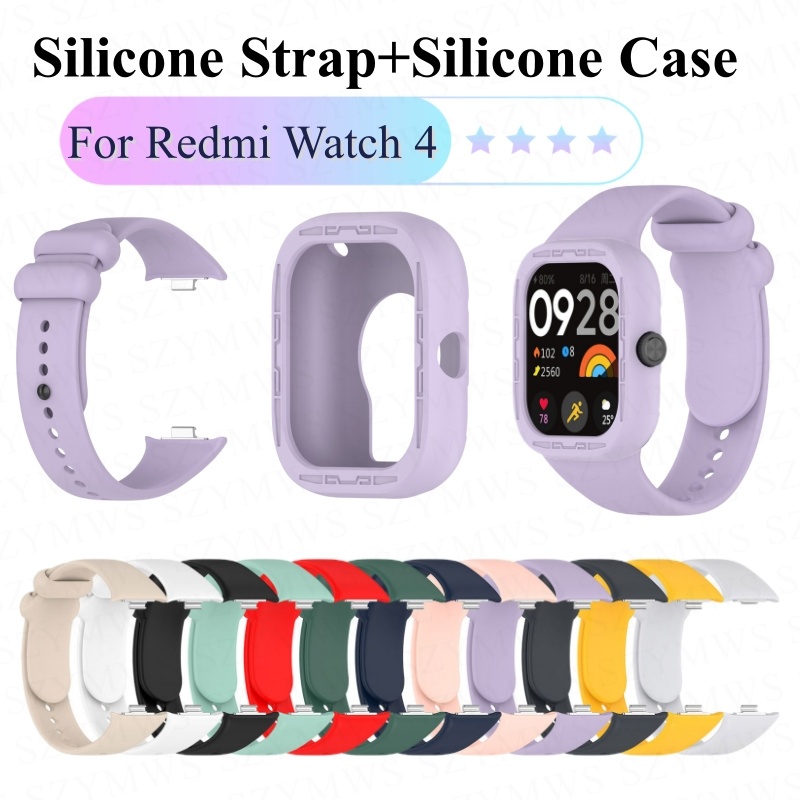 Redmi Watch 4 Strap with Silicone Case Relacement Silicone Wriststrap ...