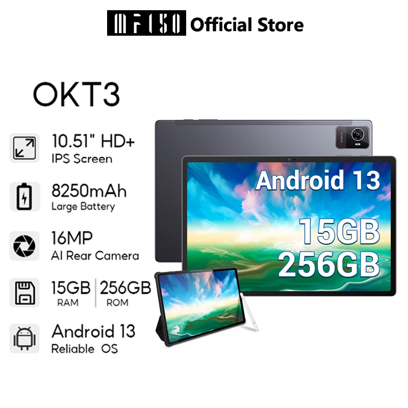 OUKITEL OKT3 Tablet 10.51" FHD 8250mAh 15GB 256GB Tablet Pad 16MP ...