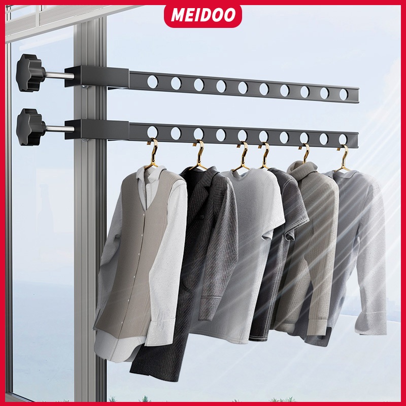 MEIDOO Clothes hanger window balcony free drilling multi-function ...