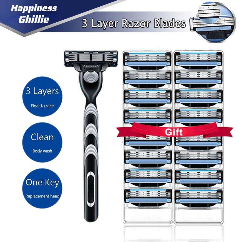 Men's manual shaver/Applies to mach 3 /3-layer blade/4 blade packs ...