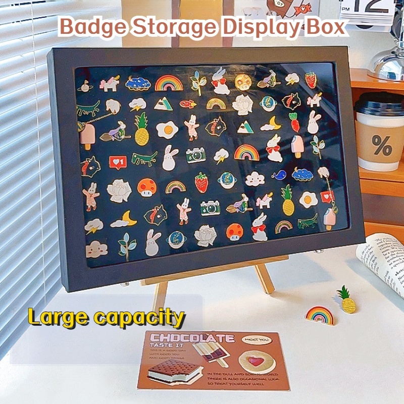 [Ready Stock] Badge Storage Display Box Storage Box Badge Display Frame ...