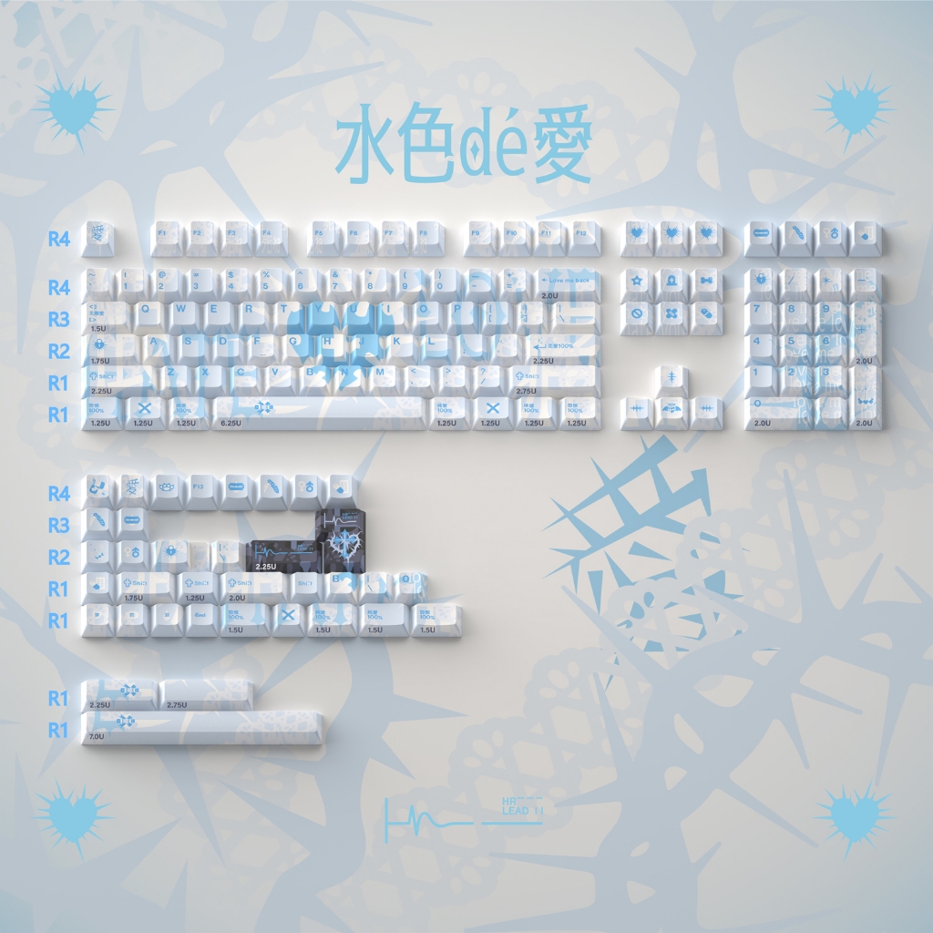 Finalkey Aqua Love Keycaps Set mechanical keyboard keycaps custom ...