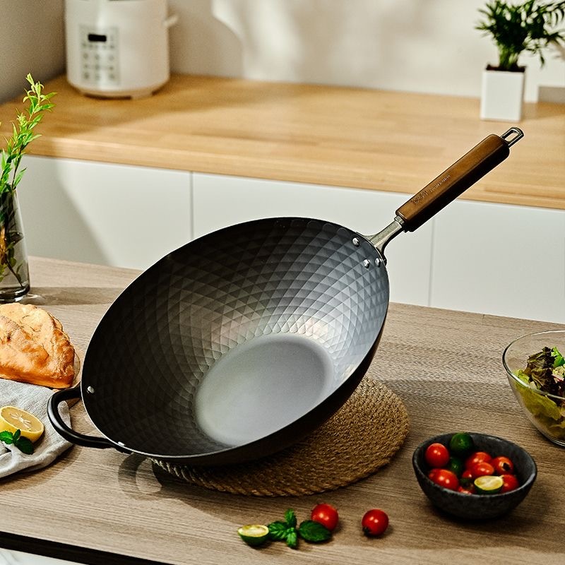 日本神田窒化无涂层铁锅Kanda Nitriding Refined iron pot import from Japan household uncoated wok frying pan ...