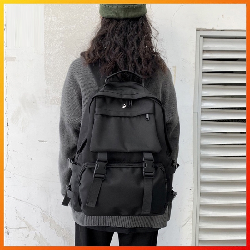 Lulu New High Capacity Black Backpack Men's and Women's Travel Bag 2562 ...