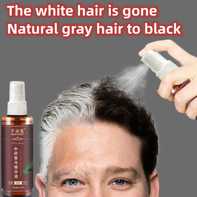 Black hair Spray White hair Turn black hair serum 100ml Polygonum ...