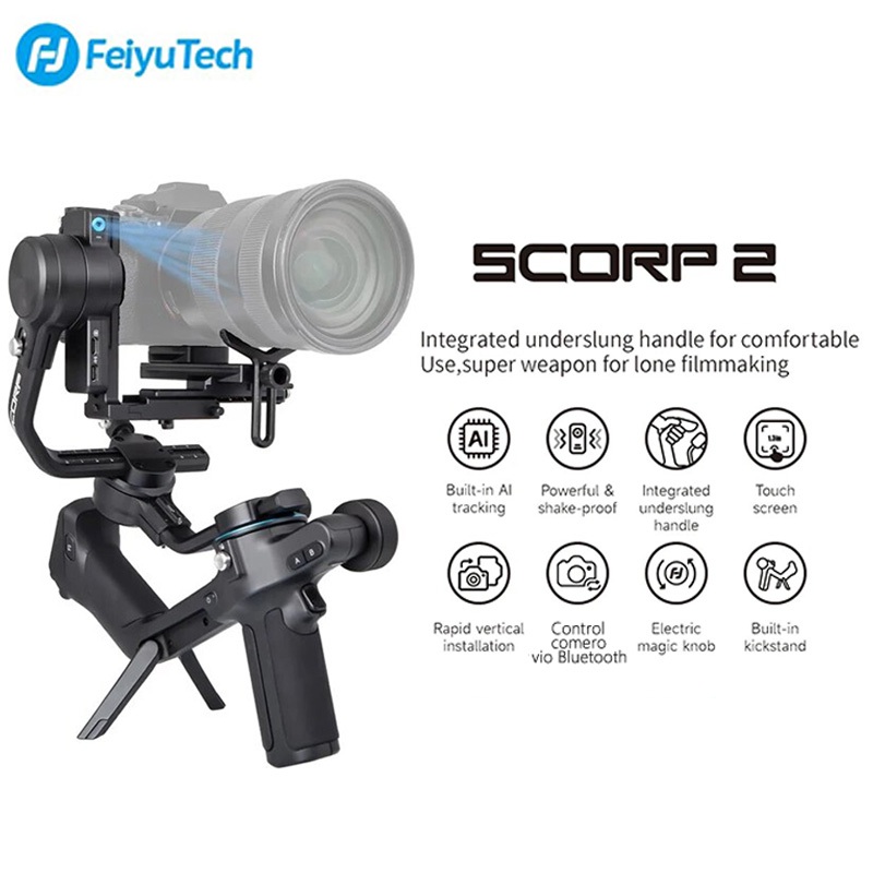 FeiyuTech SCORP 2 Camera Gimbal Stabilizer Built-in AI Tracker Upgrade Joystick Touch Screen for ...