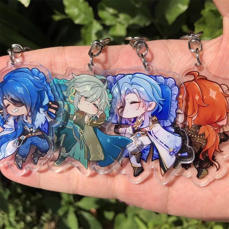 Game Anime Genshin Impact Keychain Wanderer Kirara Kamisato Ayato Diluc ...