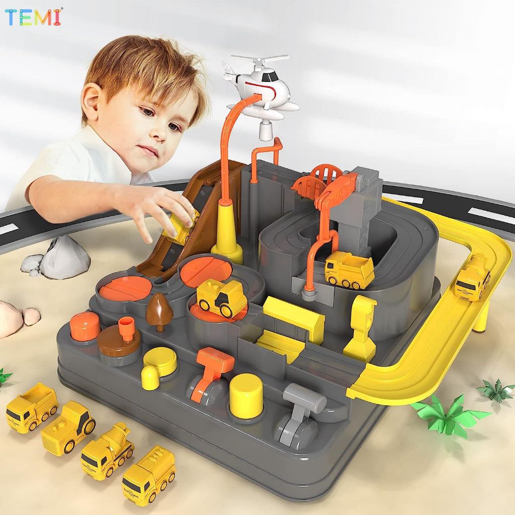TEMI Adventure Car Race Rail Track [4 Cars] Toy City Rescue Educational ...