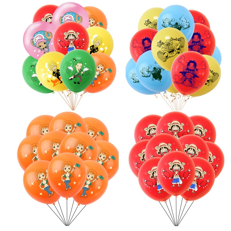 10pcs 12inch One Piece Balloons Anime Theme Latex Ballons Birthday ...