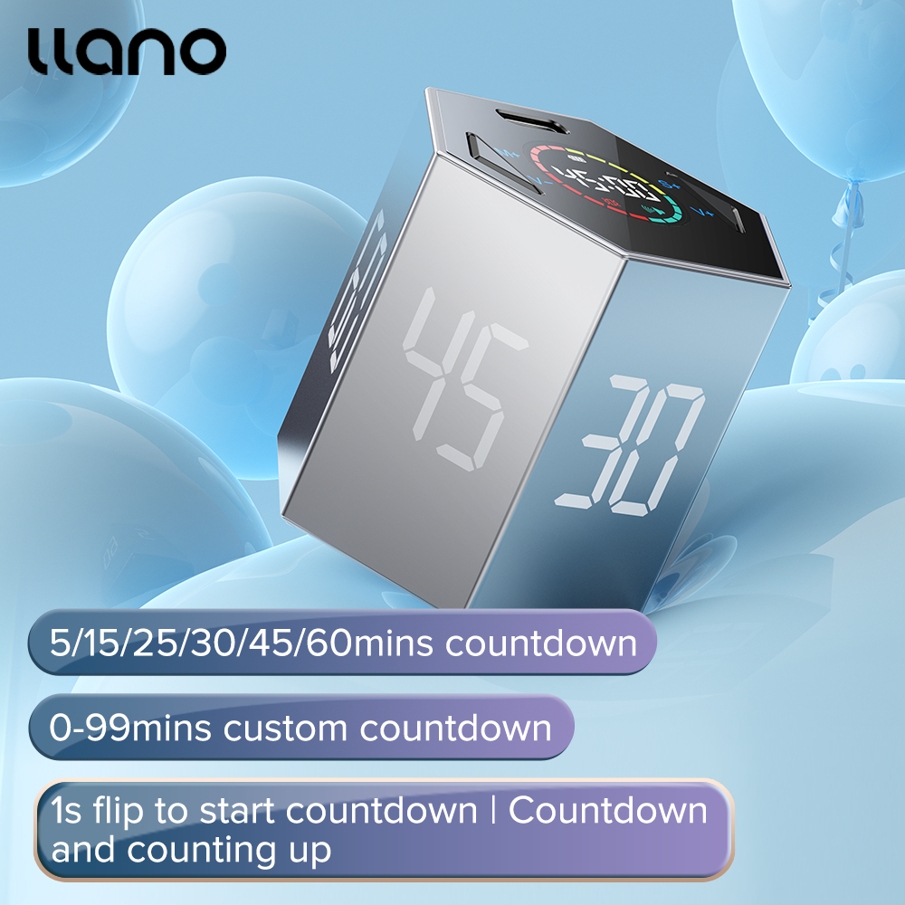 llano Ticktime Kitchen Timer LED Digital Clock with Magnetic Countdown Timer Multi-Function ...
