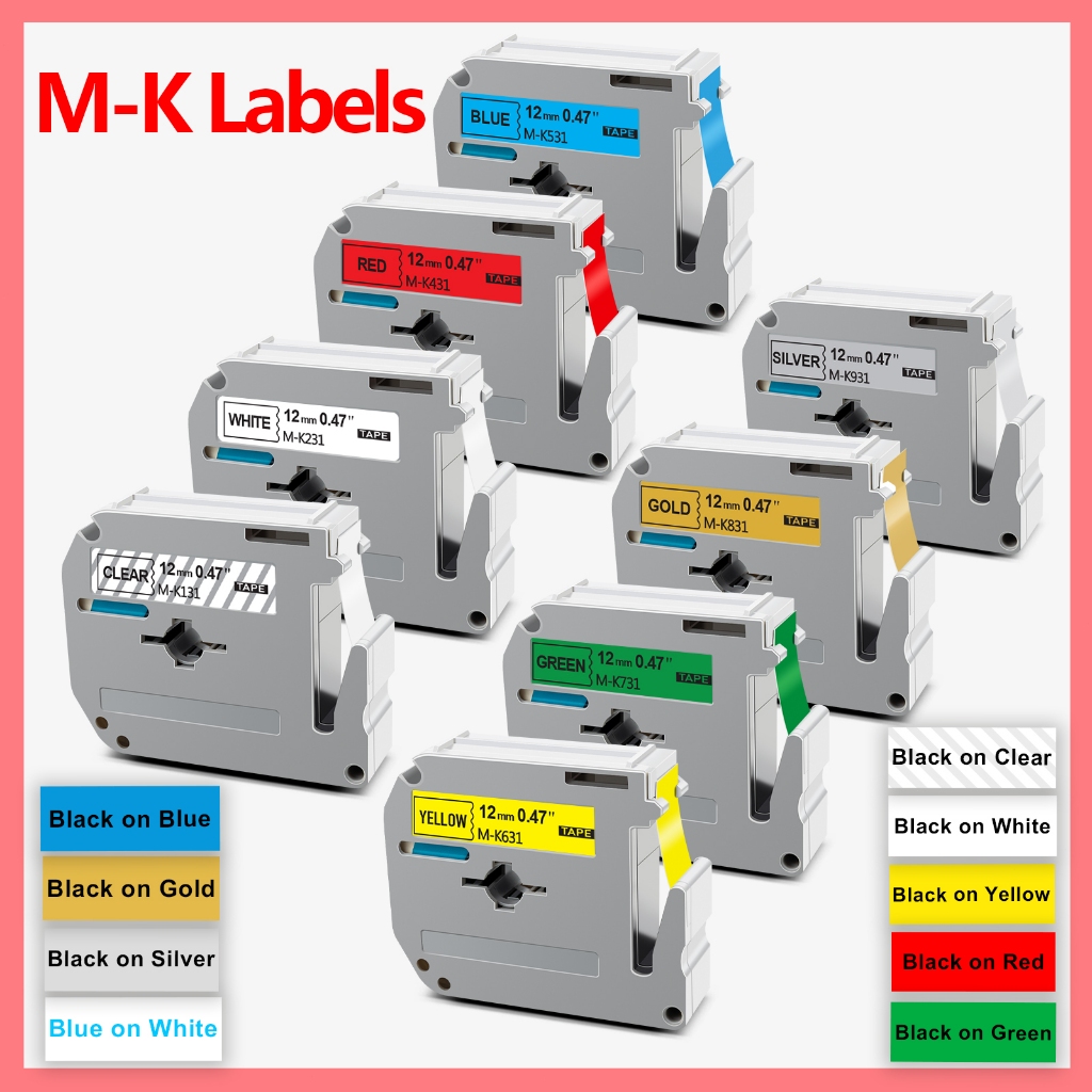 9mm 12mm Compatible Brother Label tape MK Tape MK231 MK-231 MK 231 for ...