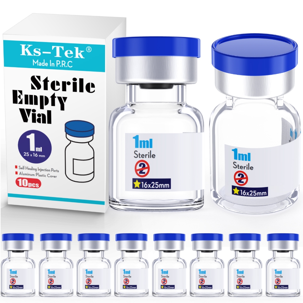 Sterile Empty Vials with Self Healing Injection Port,Clear Sample Vial ...