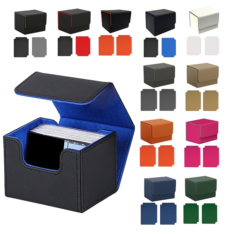 100+/130 Card Organizer PU Leather Slotted Storage Box Deck Card Case ...