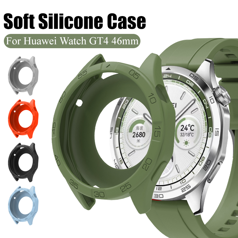 Casing Cover for Huawei Watch GT 4 strap Rubber GT4 46mm Silicone Strap Bracelet Bumper Shell ...