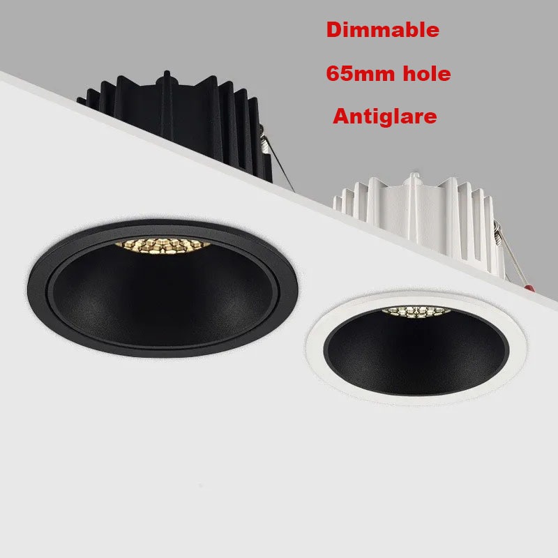 Honeycomb Anti Glare Recessed LED Downlight COB Dimmable AC220V 7W 9W ...