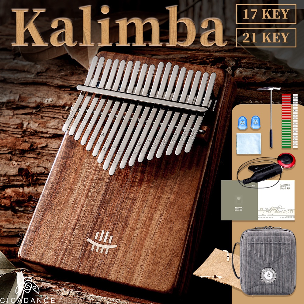 Hluru Wooden kalimba 17 key 21 key Easy Learn For Beginner Thumb Piano ...