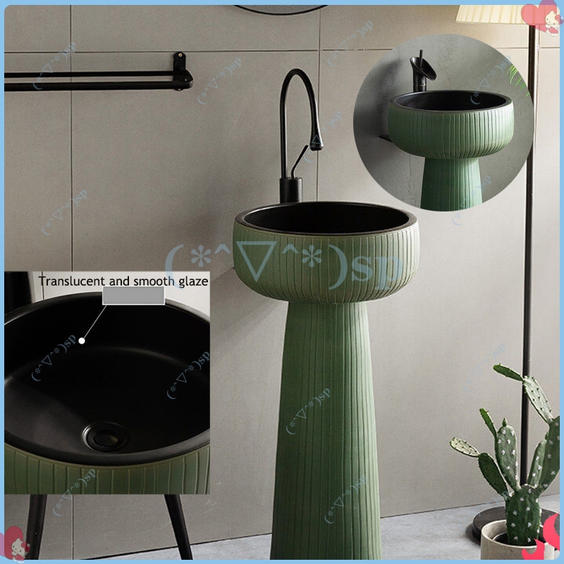Ceramic One Piece Basin Wash Hand BasinOutdoor wash basin toilet column ...