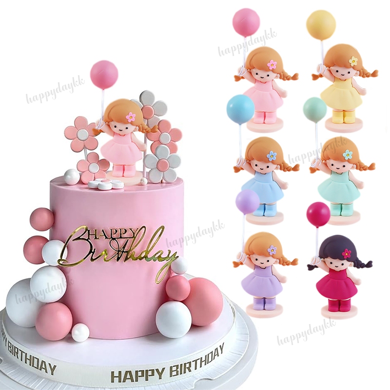 7.5cm Little Girl Cake Decoration Cute Little Girls with Macaron ...