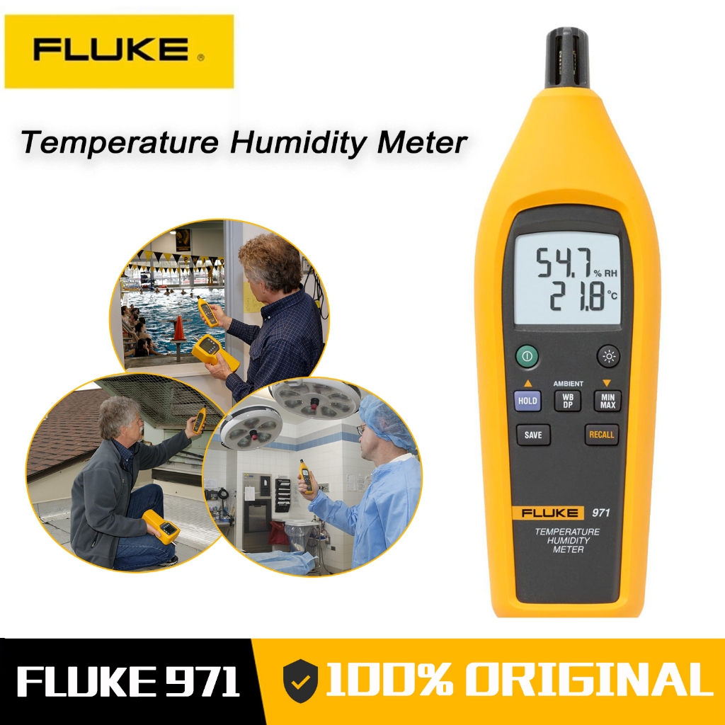 Fluke 971 Temperature Humidity Meter Tester Psychrometer 99 Record ...