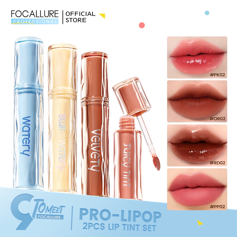 FOCALLURE 9ToMeetFocallure Pro-Lipop 2pcs lip tint set 9 Anniversary Makeup set matte lipstick ...