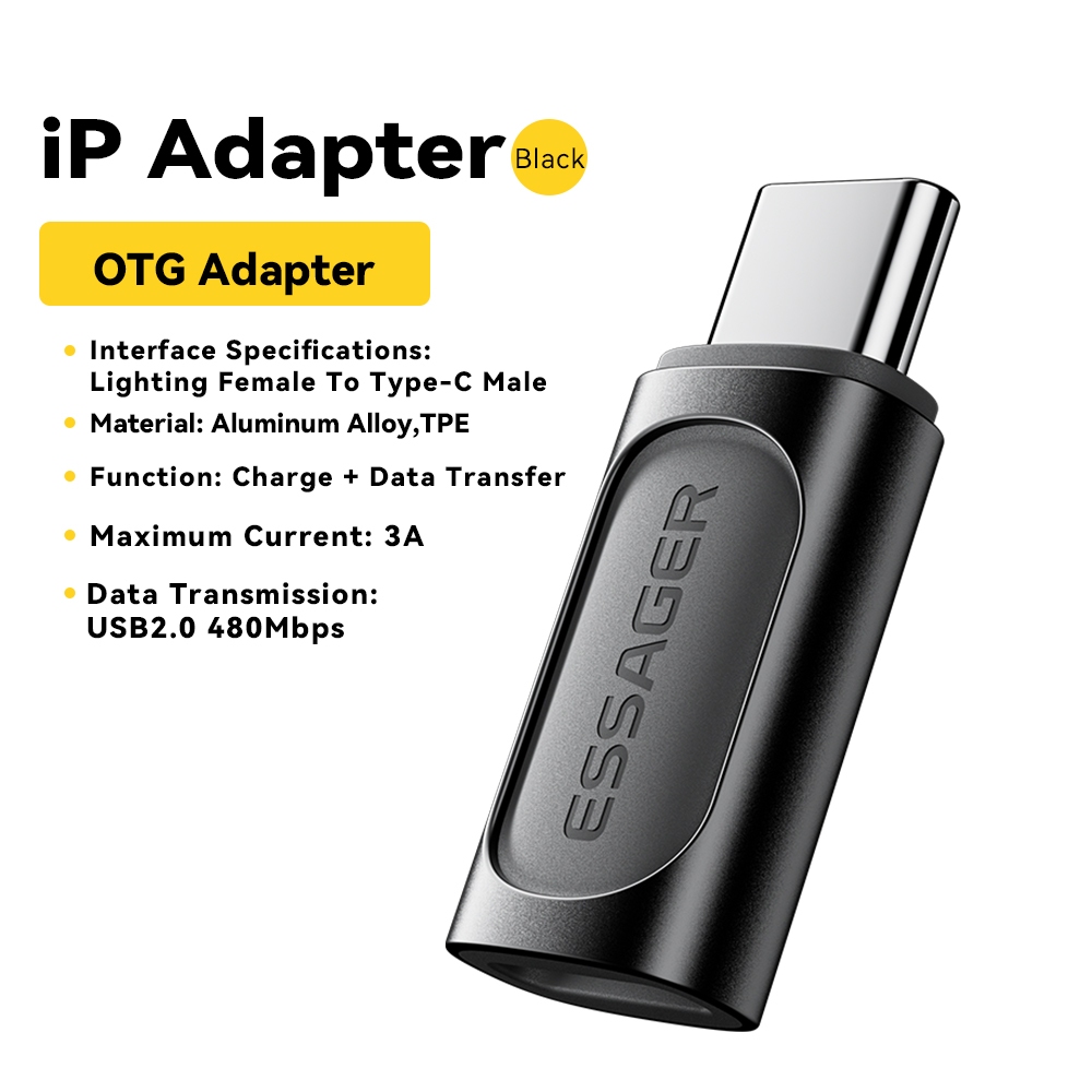 Essager Type C To Ios OTG For IP Adapter 3A USB 2.0 480Mbps | Shopee Singapore